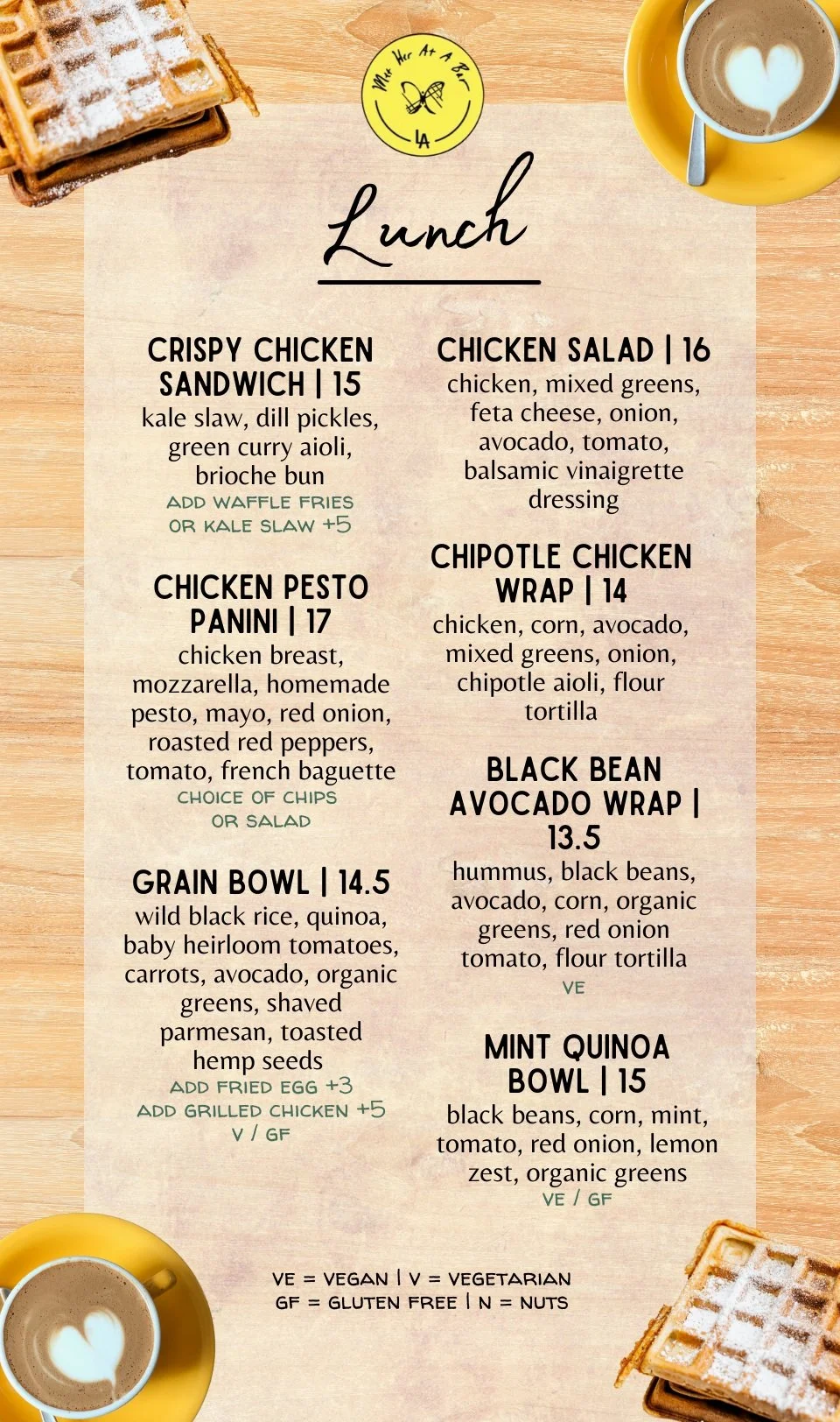 MENU — Met Her At A Bar