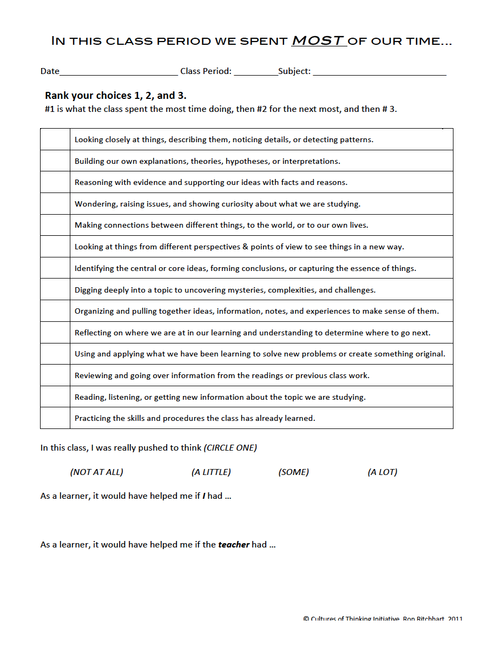 #5 Thinking — Cultures of Thinking in Action