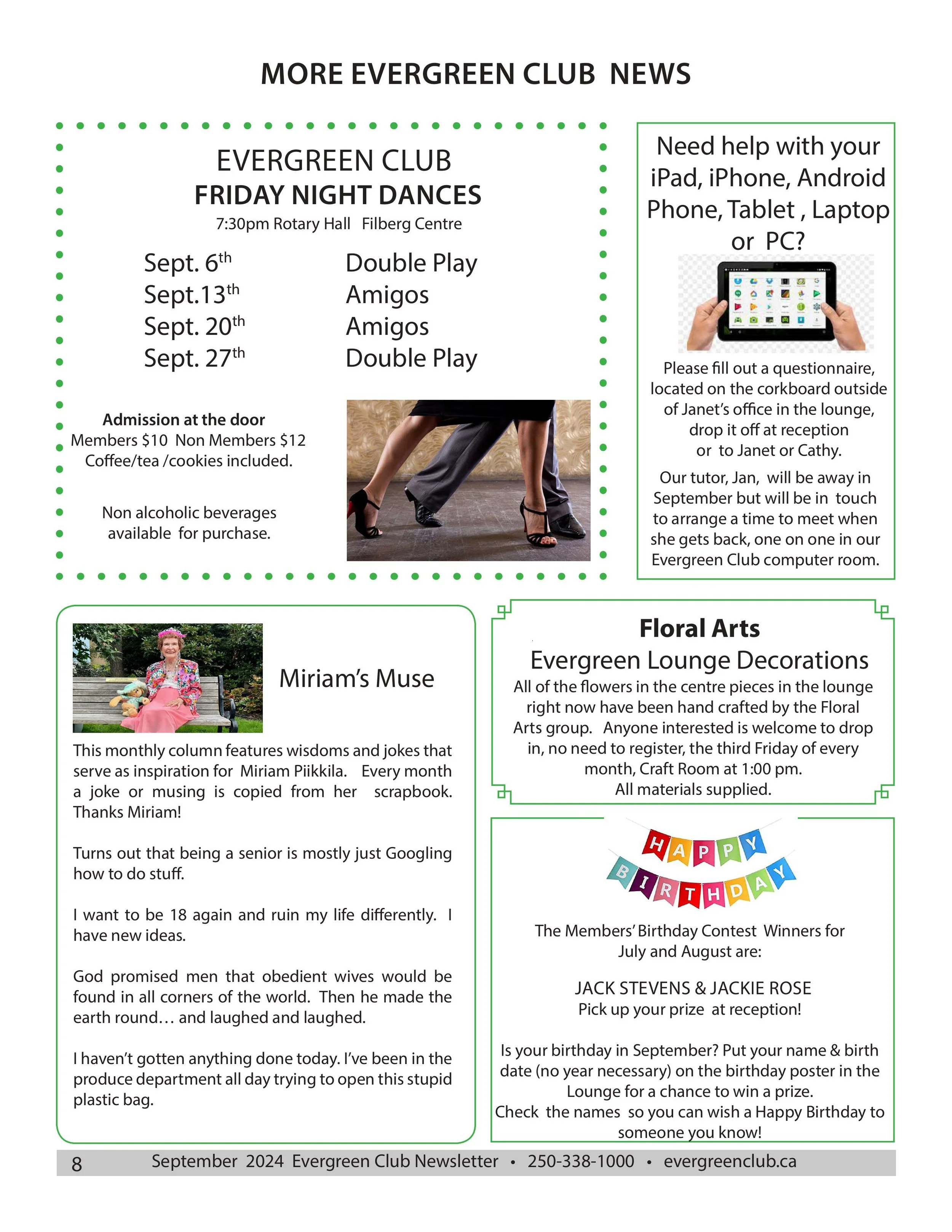 NEWSLETTER — Evergreen Club
