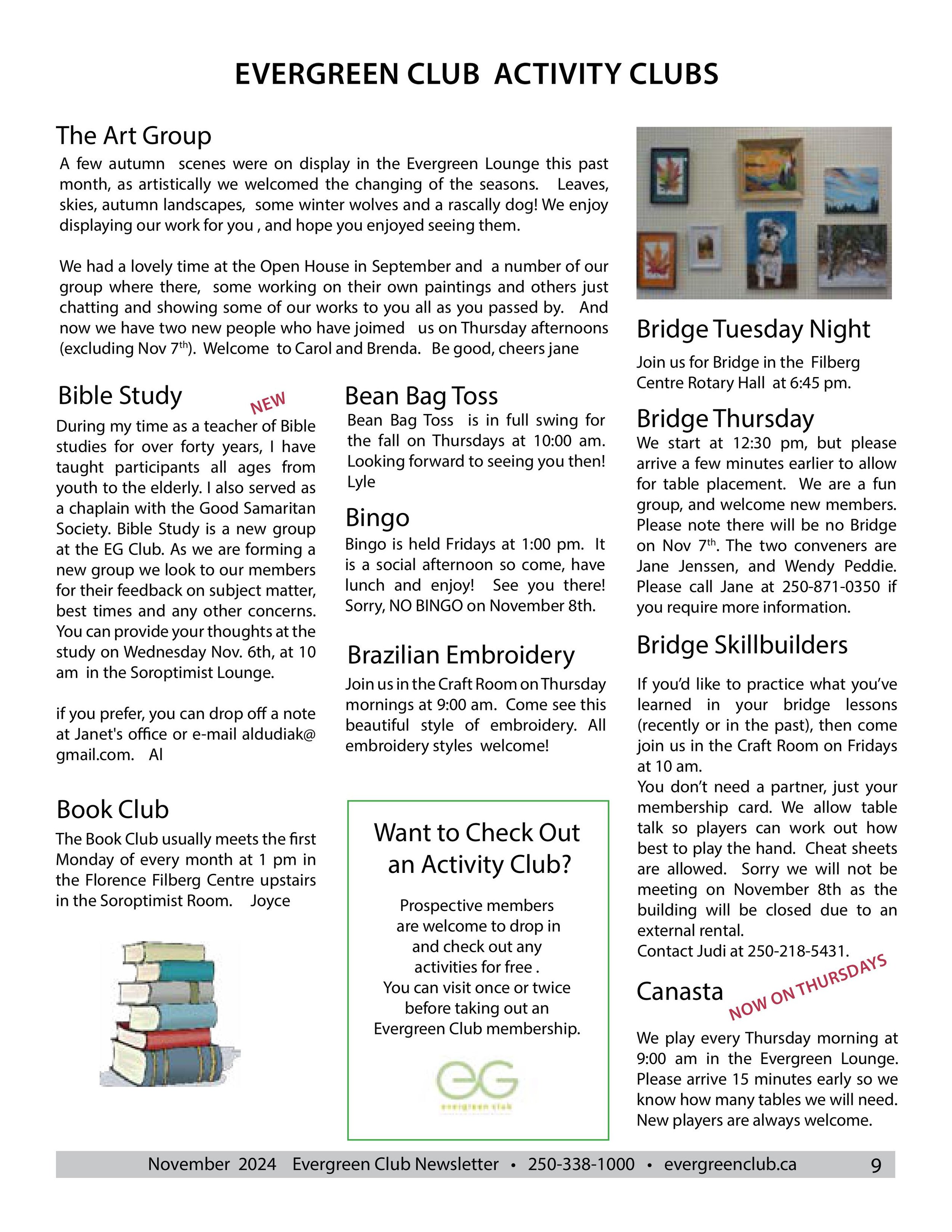 NEWSLETTER — Evergreen Club
