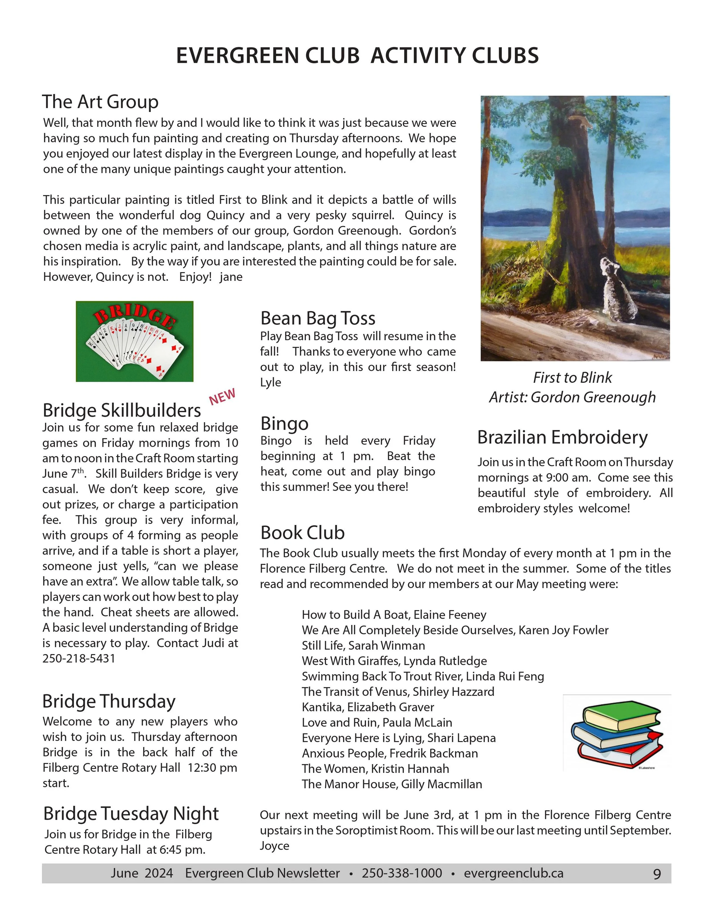 NEWSLETTER — Evergreen Club