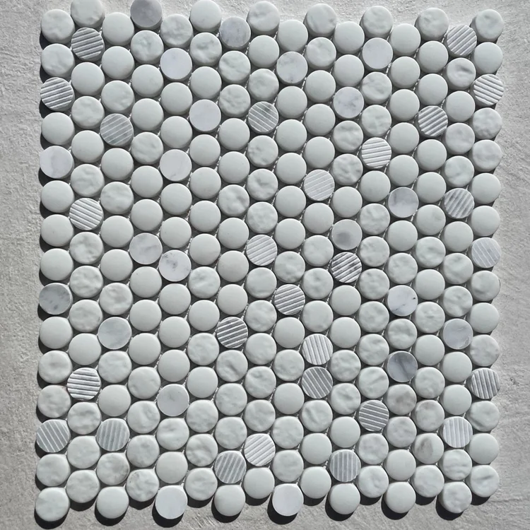 Jumbo Matt White Penny Rounds 48mm - Stone Collective