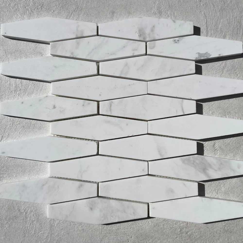 Hexagon Honed Carrara Polished Thassos - Stone Collective