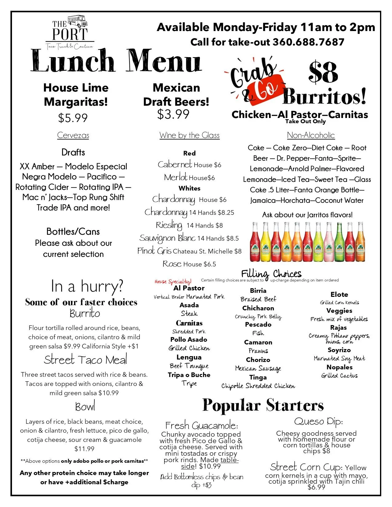 Full Menu — Port Taco Truck and Bar