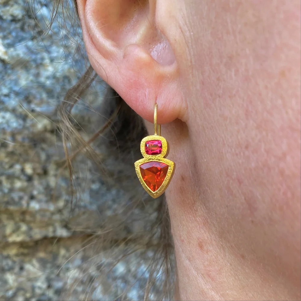 Fire Opal Earrings