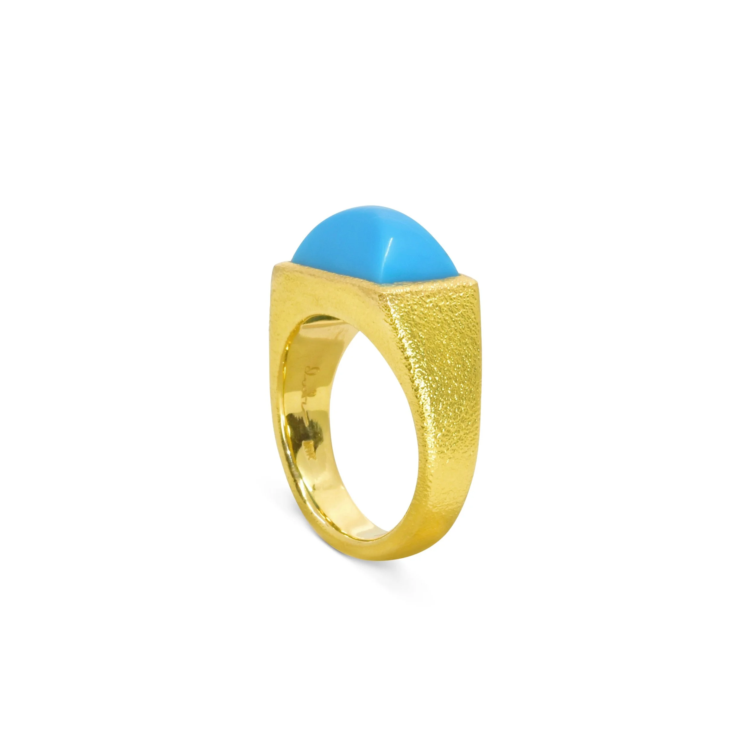 Sleeping Beauty Turquoise Signet Ring — Devta Doolan Studio