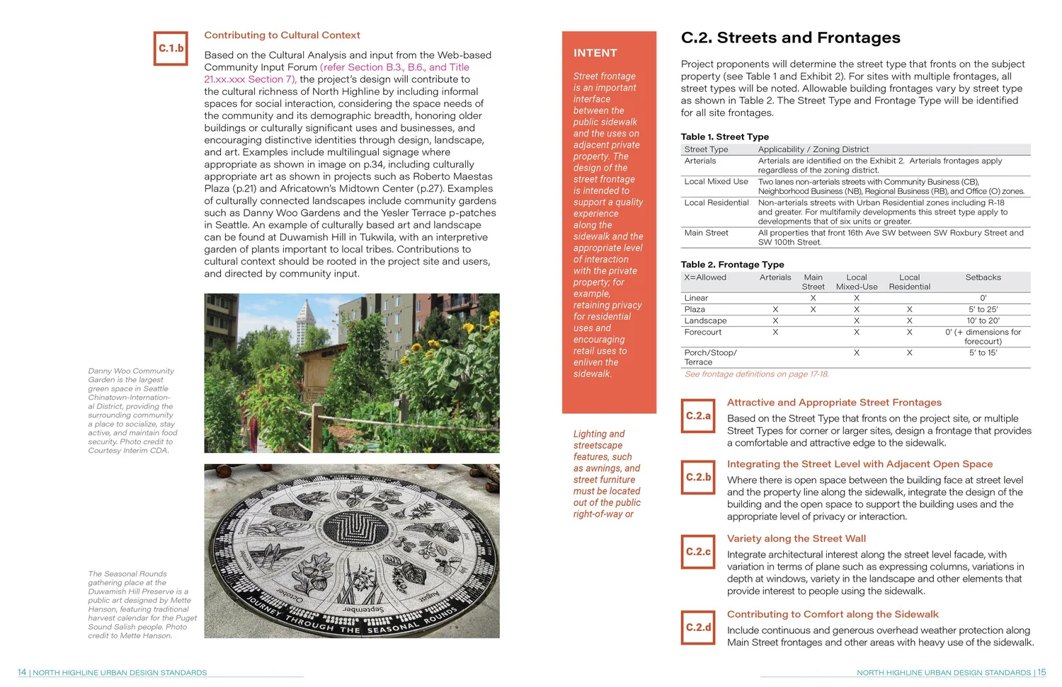 North Highline Design Standards — Framework