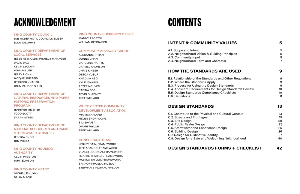 North Highline Design Standards — Framework