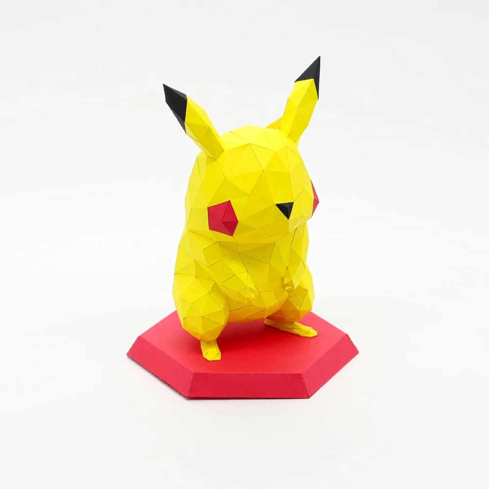 Low-Poly Pikachu Papercraft Template — The Papercraftsman