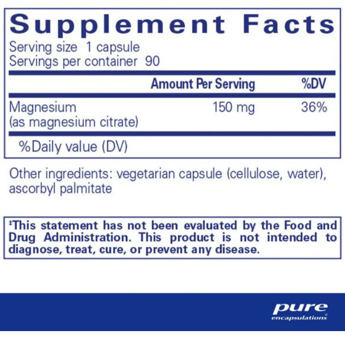 Pure Encapsulations Magnesium Citrate: Promoting Healthy Metabolism and ...