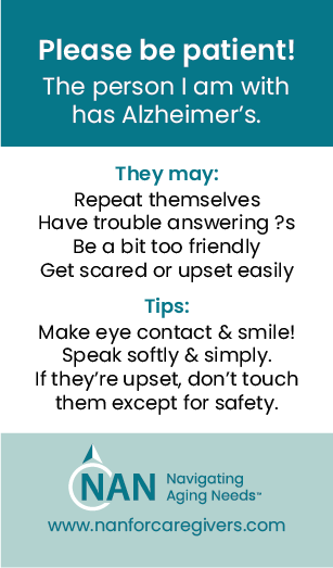 Please be patient cards — NAN: Navigating Aging Needs