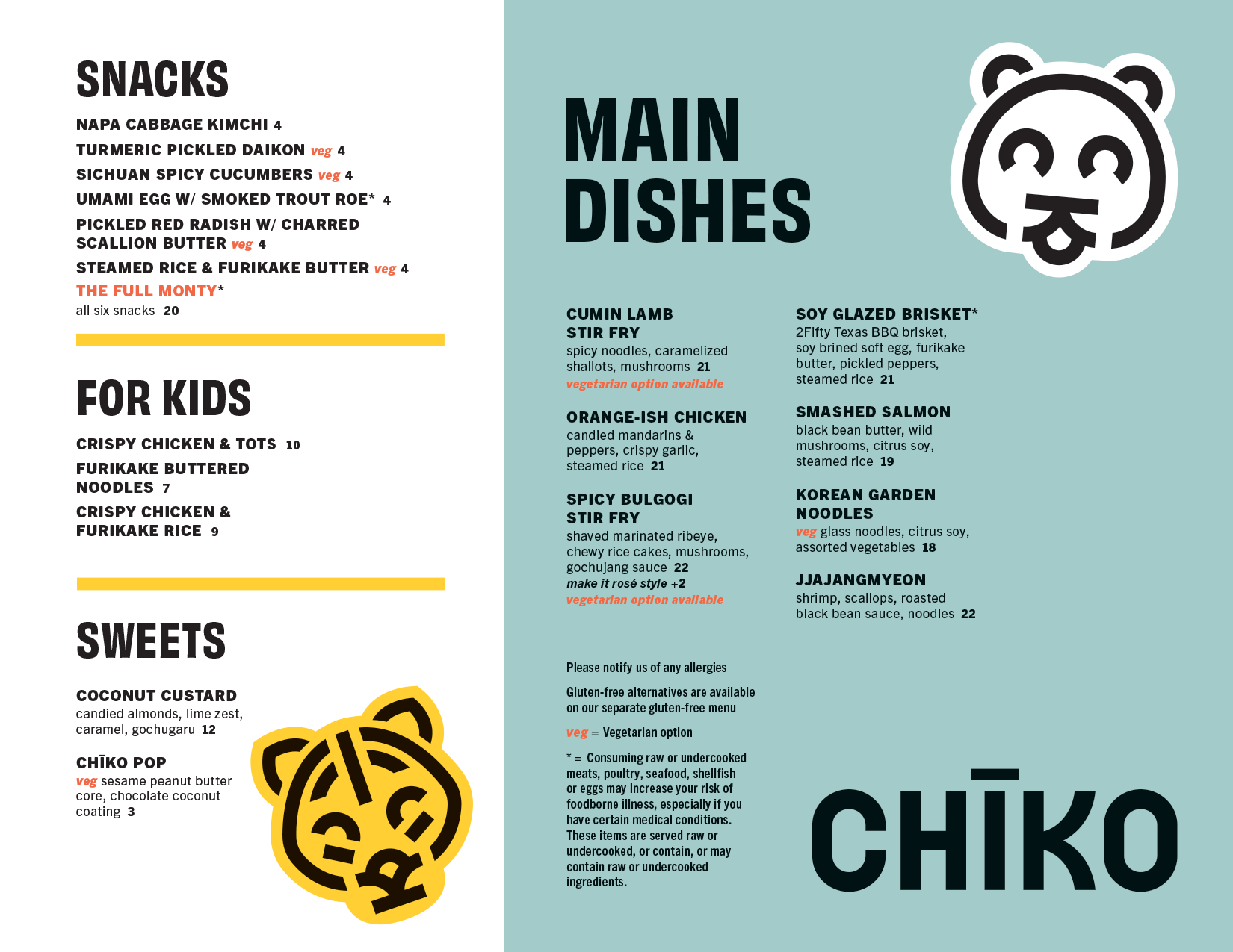 Menu — CHIKO