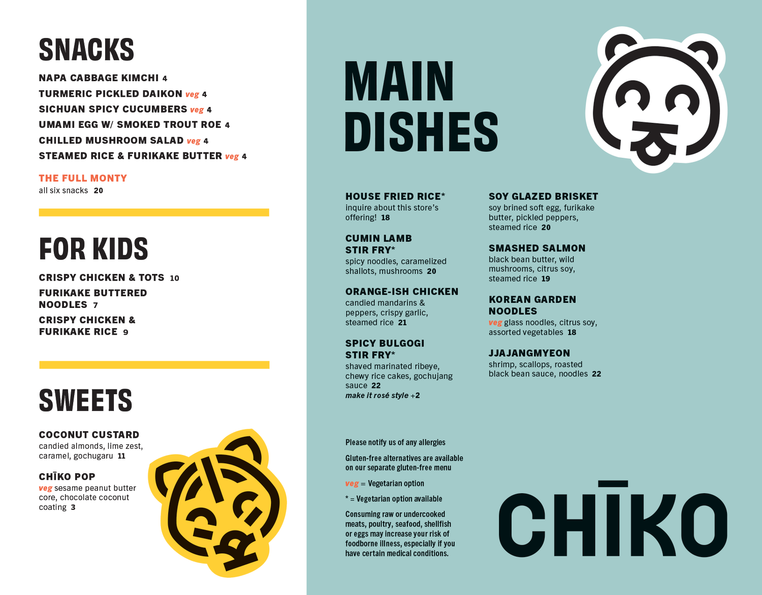 Menu — CHIKO