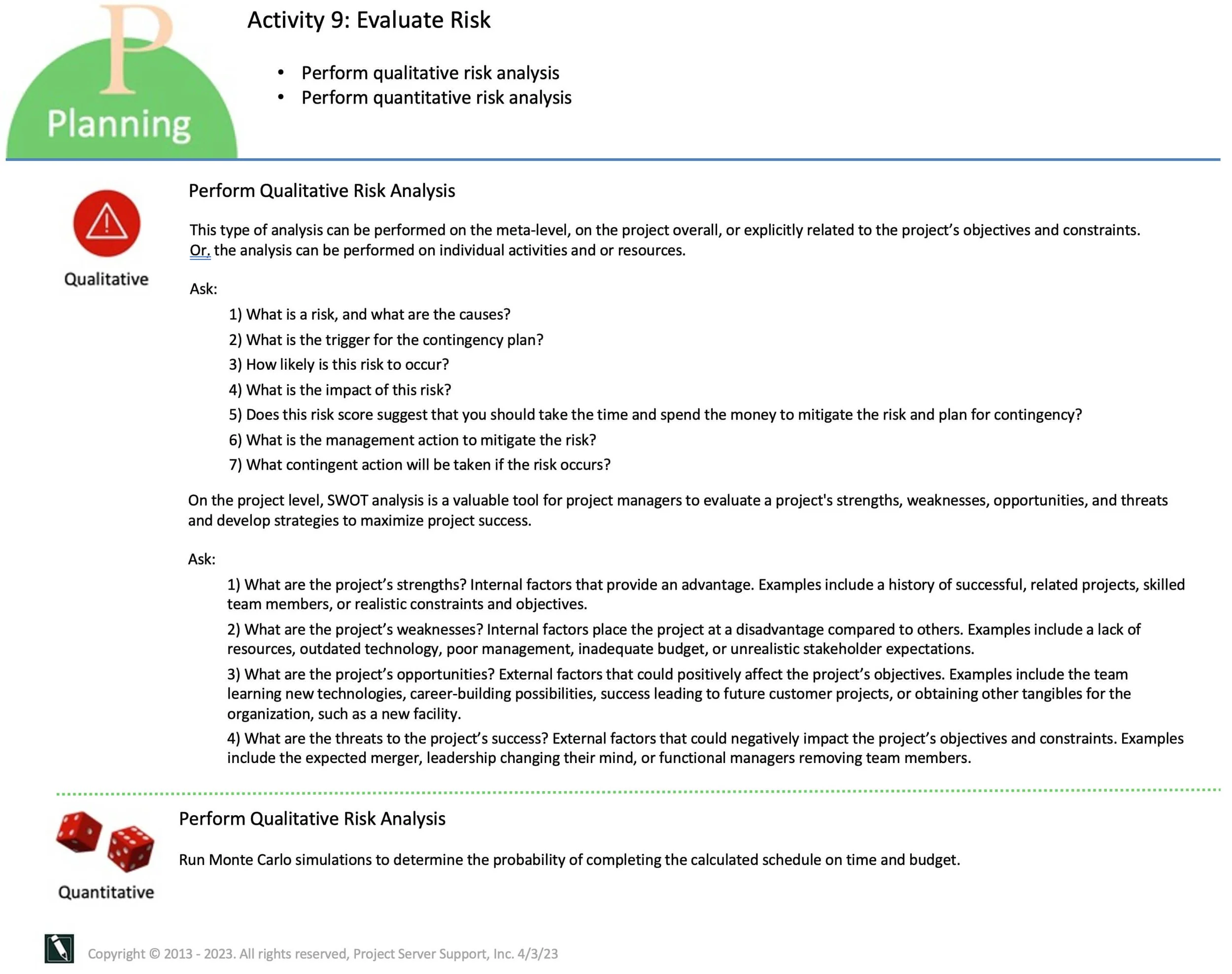 9 Evaluate Risk Workflow — MS Project Master Class
