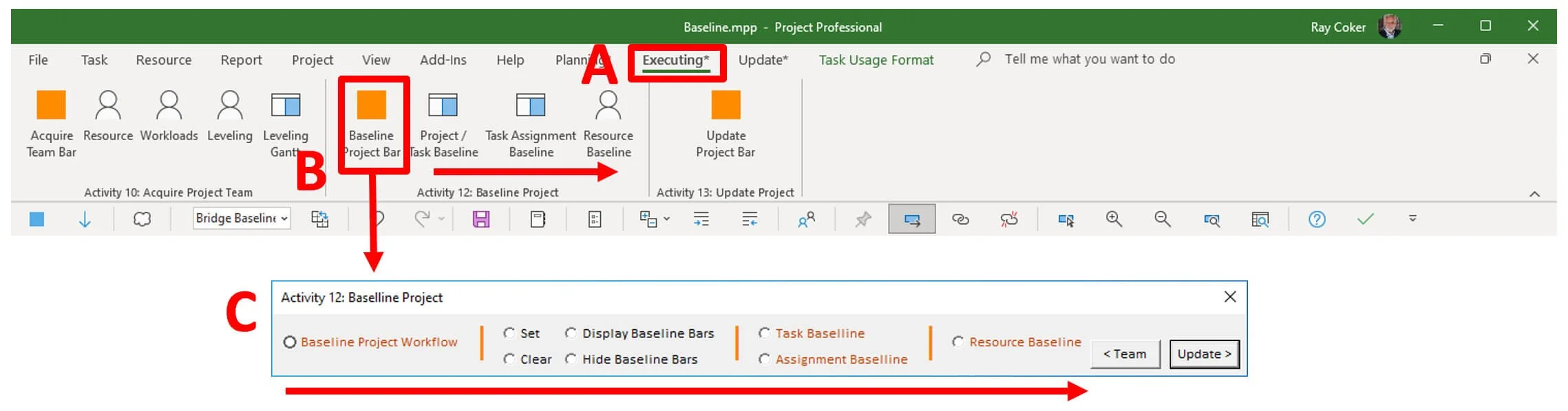 Activity 12: Saving the Baseline, Re-baseline, saving Interim Plans ...