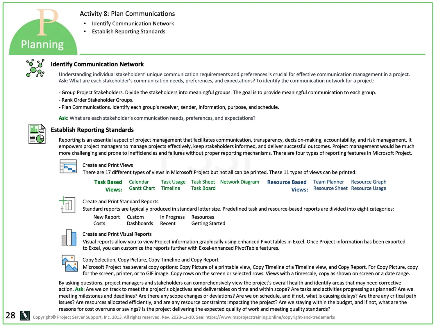 Activity 8 - Plan Communication Workflow — Microsoft Project Master ...