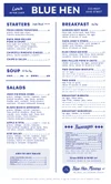 MENU — Blue Hen