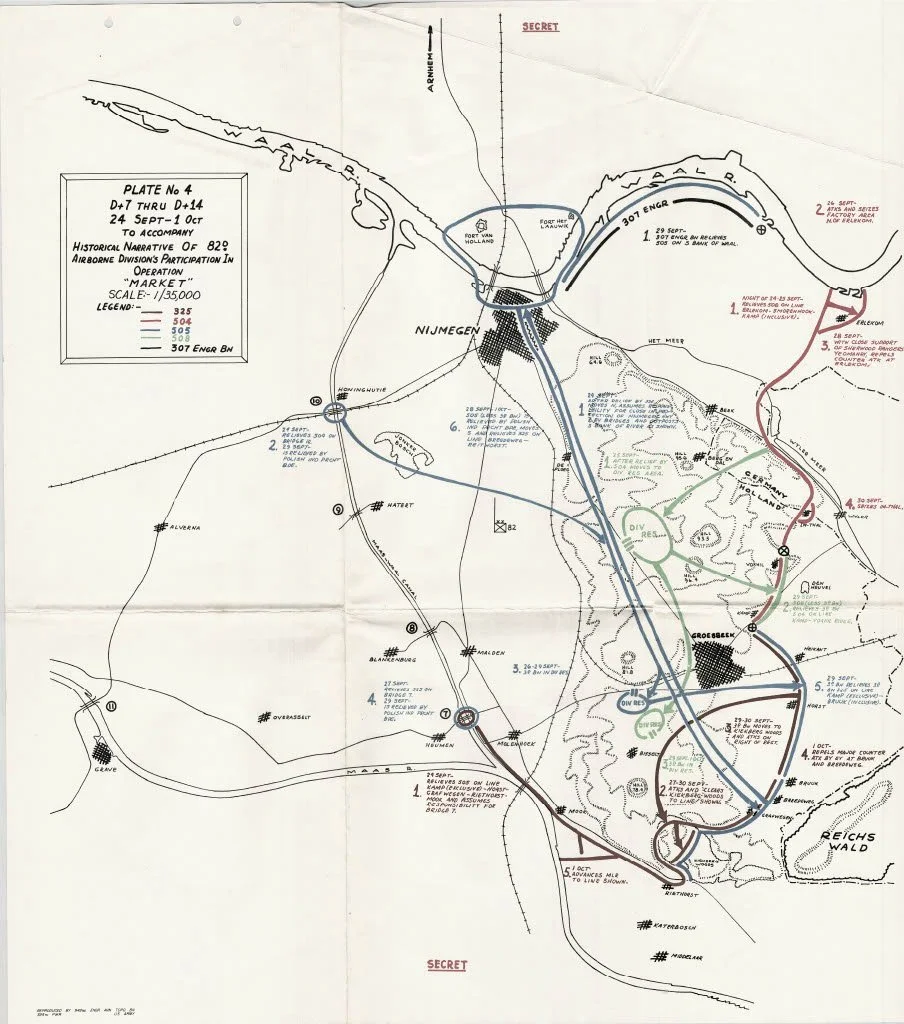 CWO Felix Greene's WWII Maps | 319th Glider Field Artillery 82nd Airborne