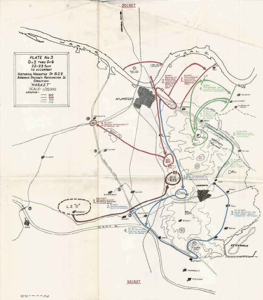 CWO Felix Greene's WWII Maps | 319th Glider Field Artillery 82nd Airborne
