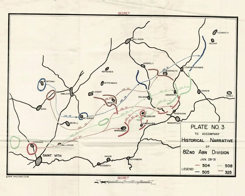 CWO Felix Greene's WWII Maps | 319th Glider Field Artillery 82nd Airborne