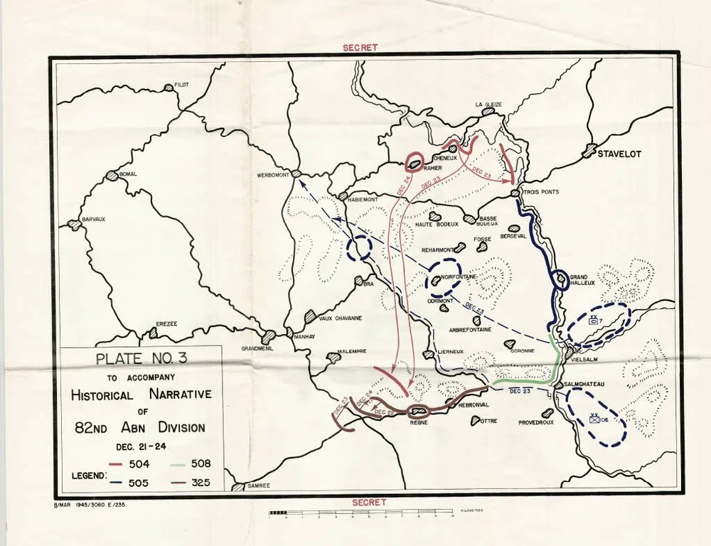 CWO Felix Greene's WWII Maps | 319th Glider Field Artillery 82nd Airborne