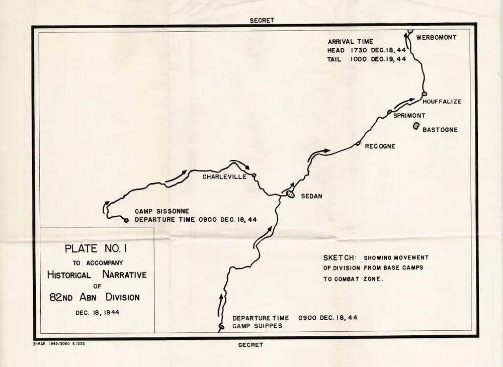 CWO Felix Greene's WWII Maps | 319th Glider Field Artillery 82nd Airborne