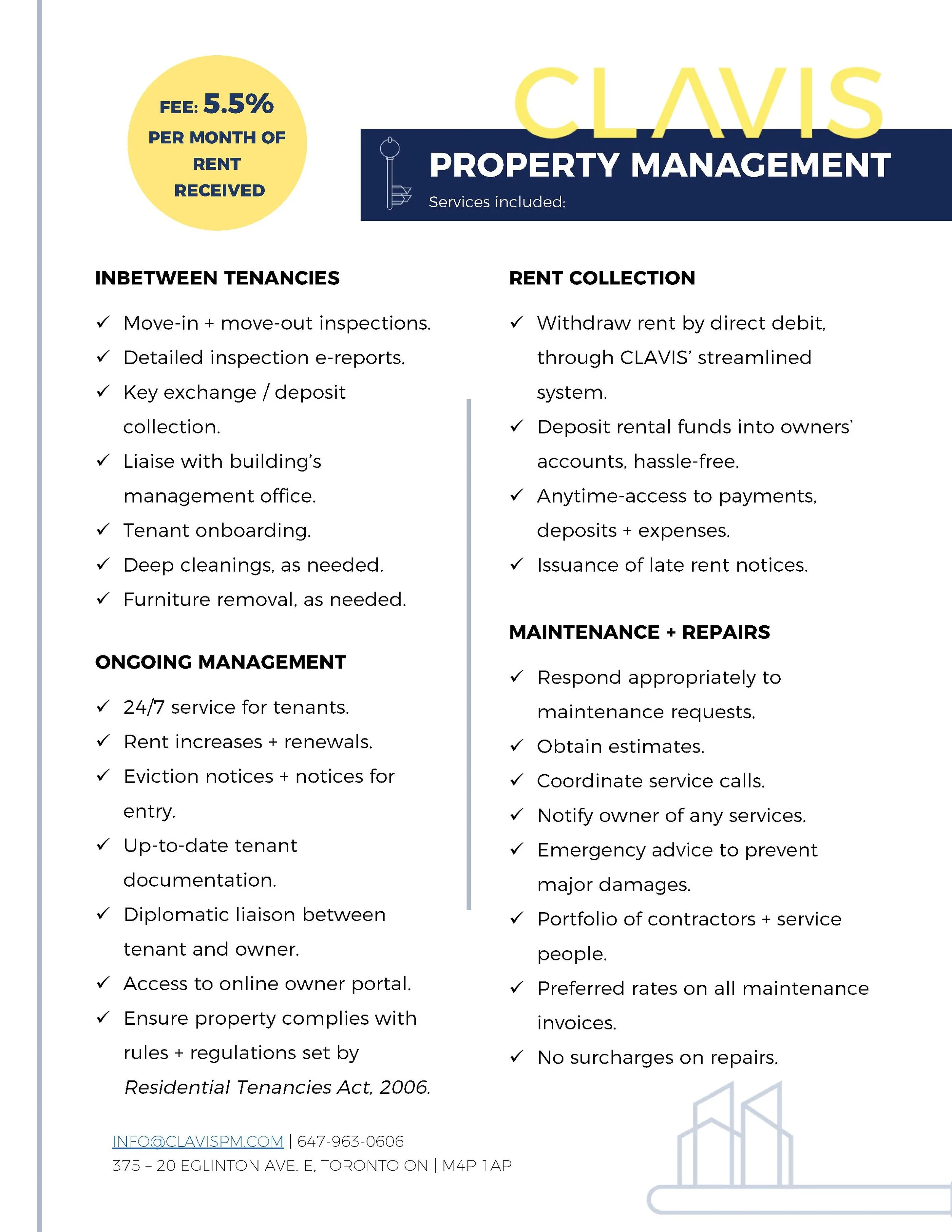Services + Fees — Clavis Property Management
