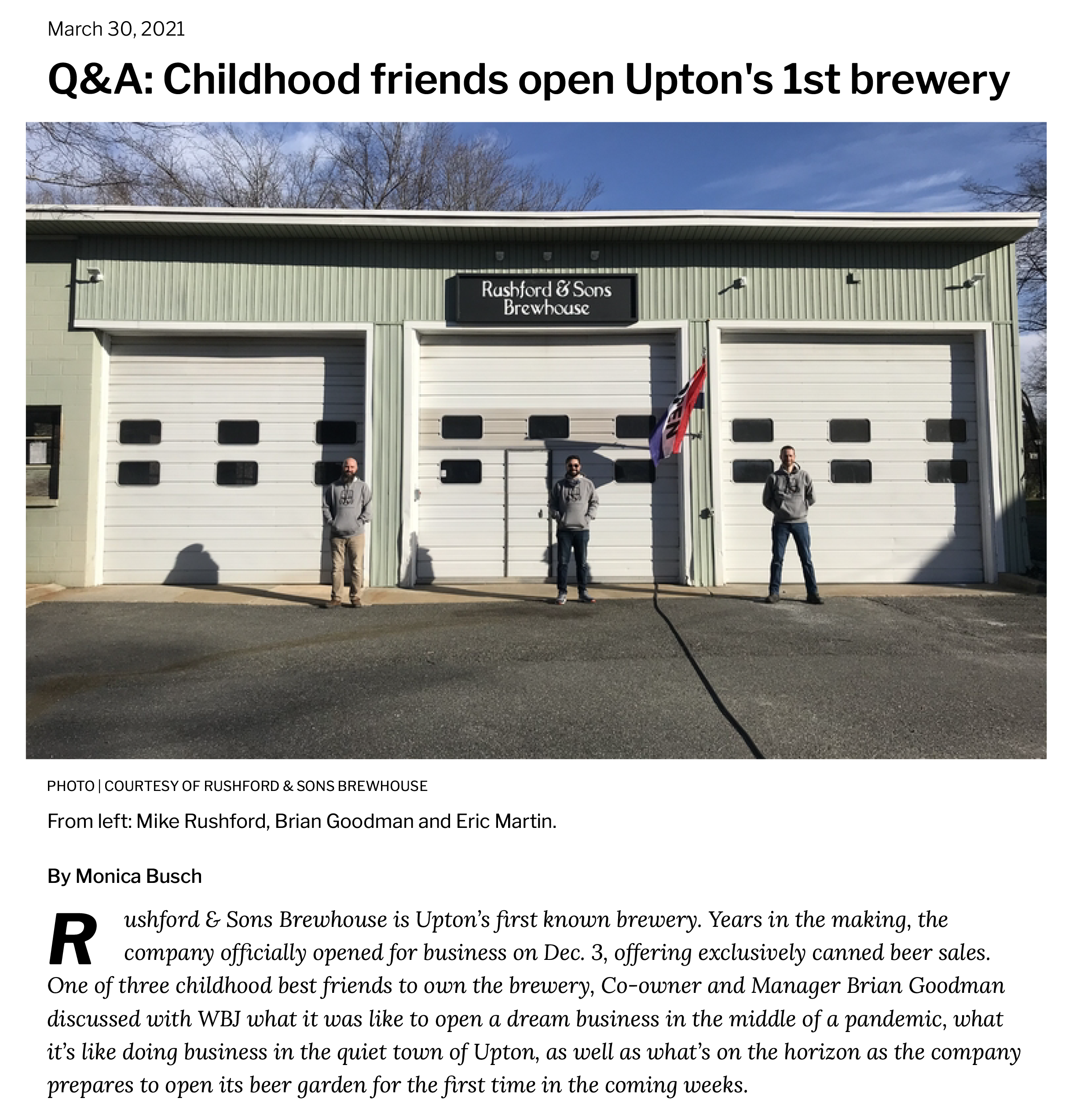 Our Story — Rushford & Sons Brewhouse