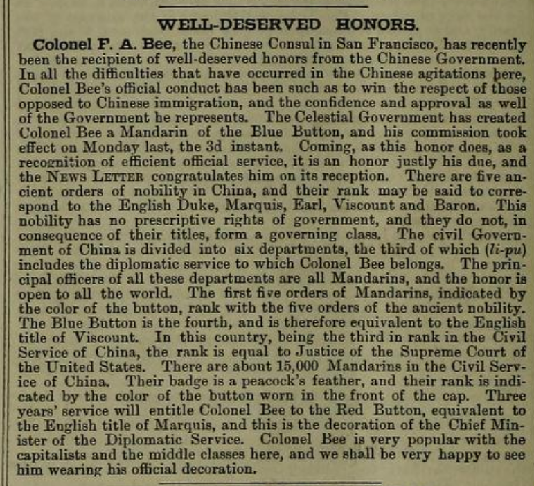 ep. 13 Frederick Bee - Mandarin of the Blue Button — Ricky's Historical ...