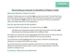 Structuring an Answer to Question 2 Paper 2 English Language (AQA ...