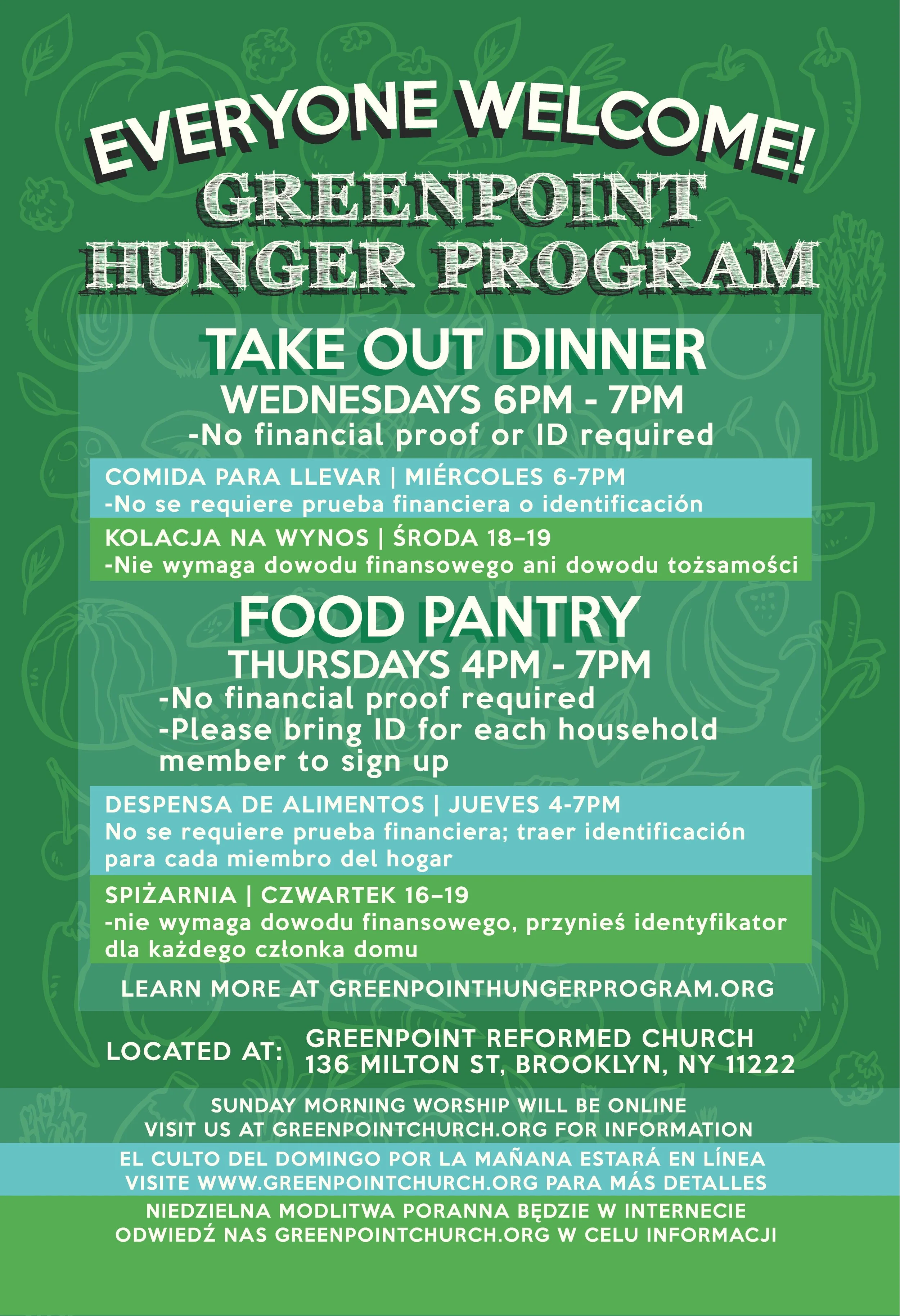 The Greenpoint Reformed Church Hunger Program