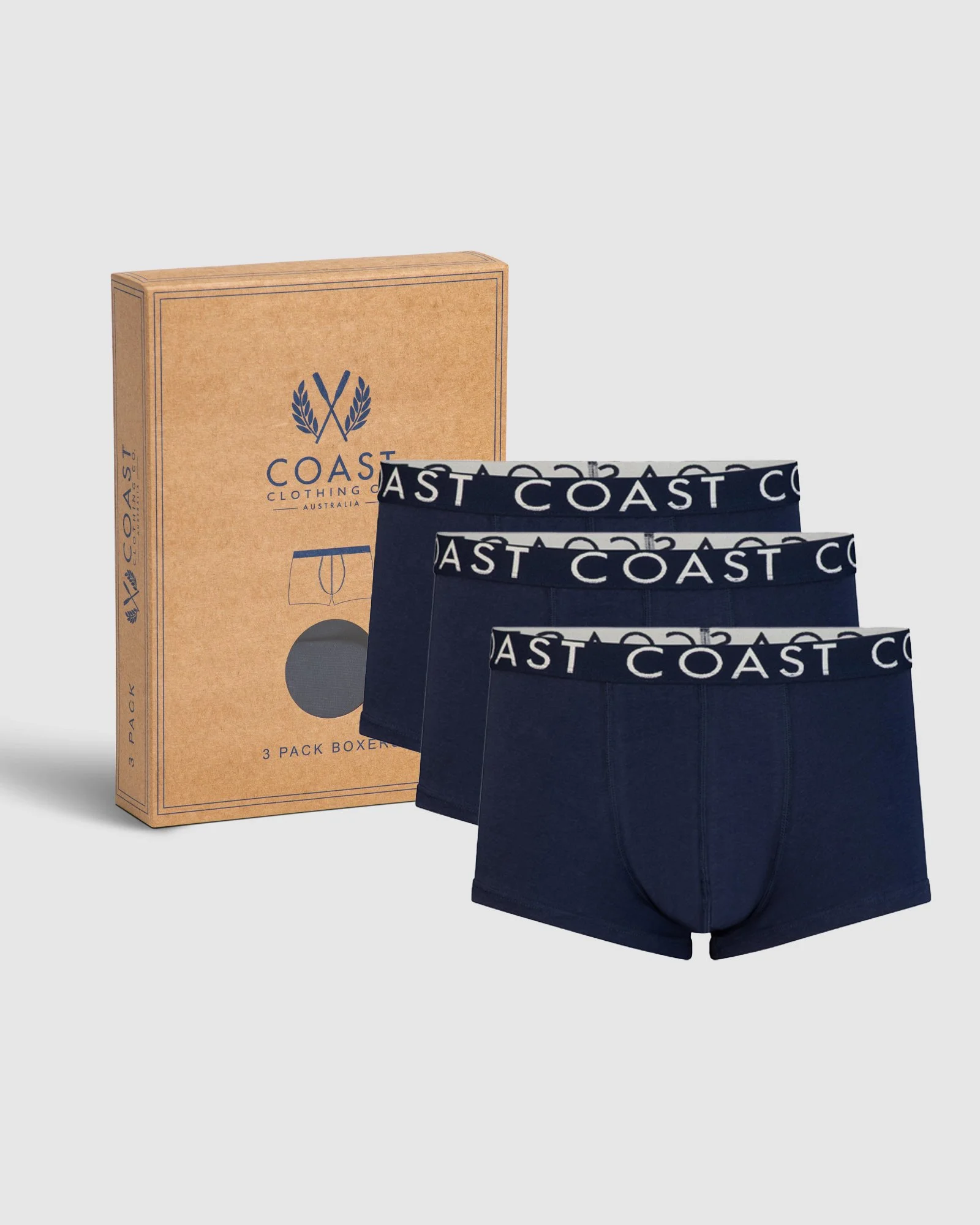 Coast Clothing 3 Pack Boxers — Cotton Wool | Womens And Mens Fashion ...