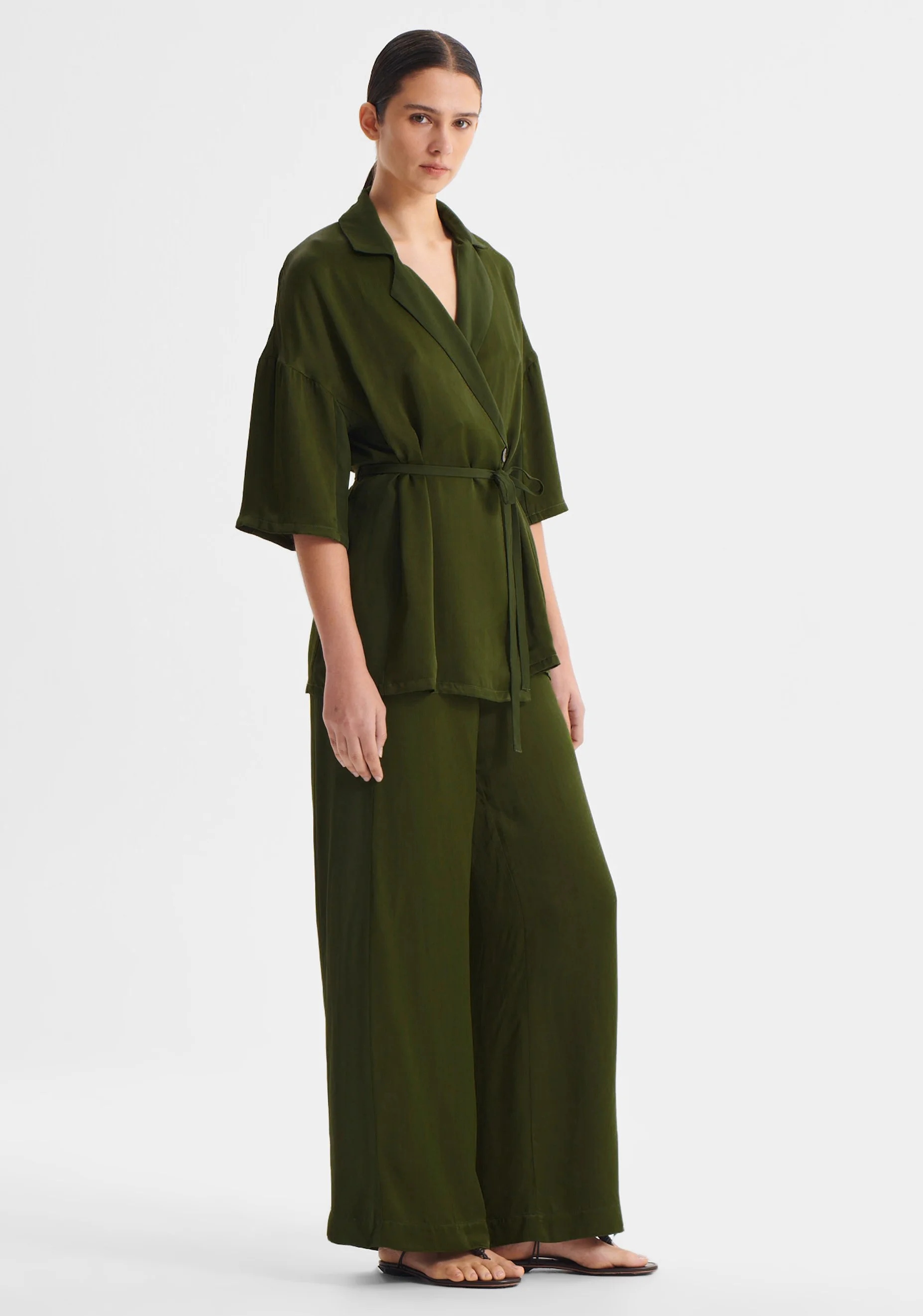 Morrison Alana Wide Leg Pant Olive — Cotton Wool | Womens And Mens ...