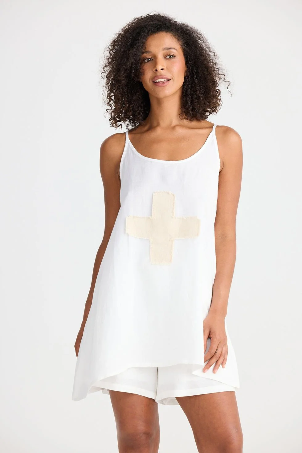 Shanty Shakti Linen Singlet White — Cotton Wool | Womens And Mens ...