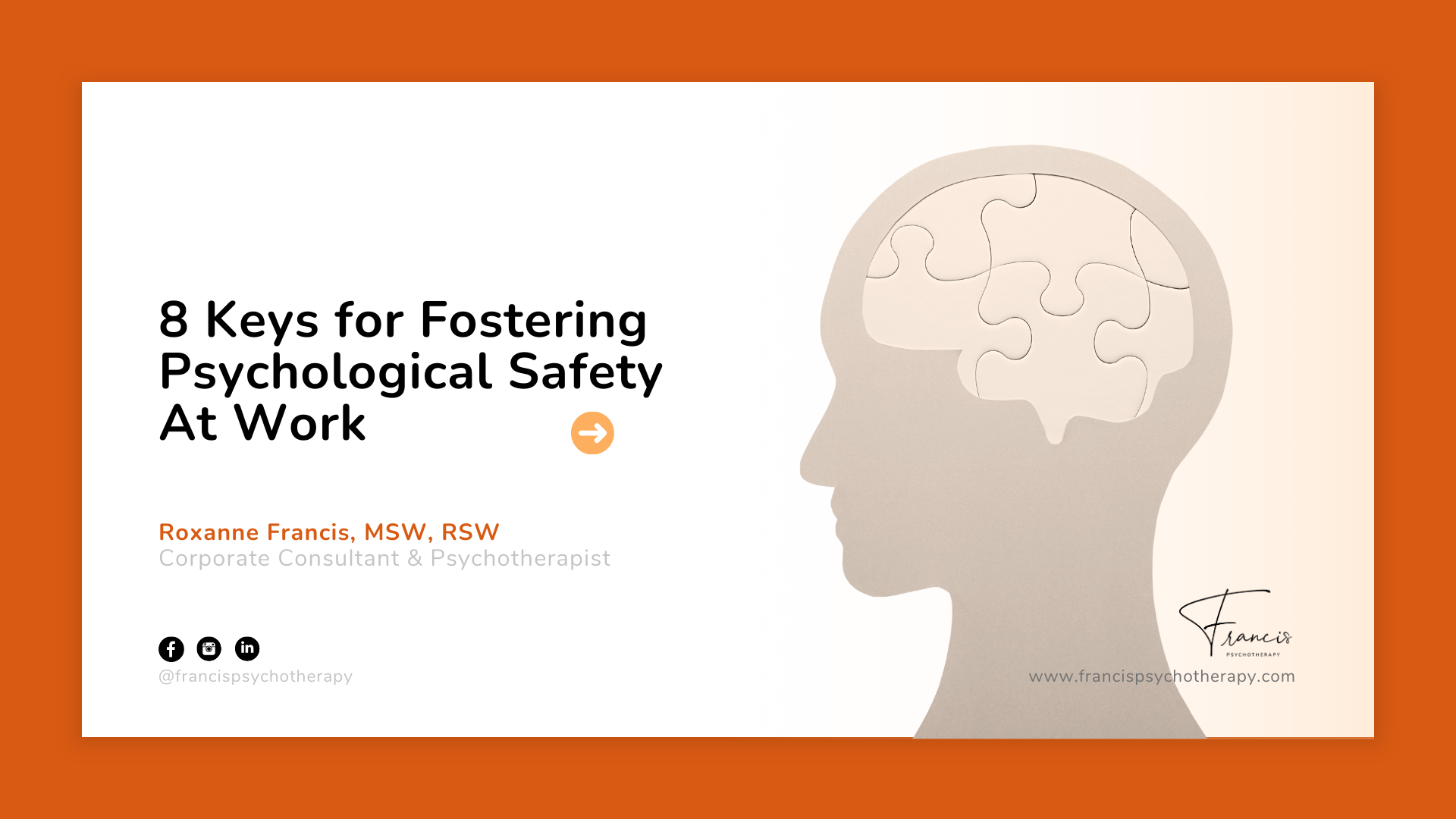 Psychological Safety | Promote Mental Wellness — Learn More — Francis ...