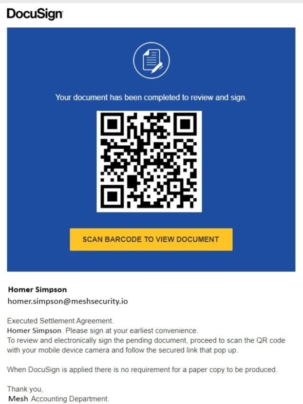 A Hidden Threat: How Mesh Detects QR Code Phishing “Quishing” Video ...