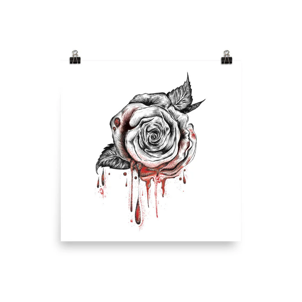 Bleeding Rose Drawing Stunning Bleeding Rose Design Completed By Our