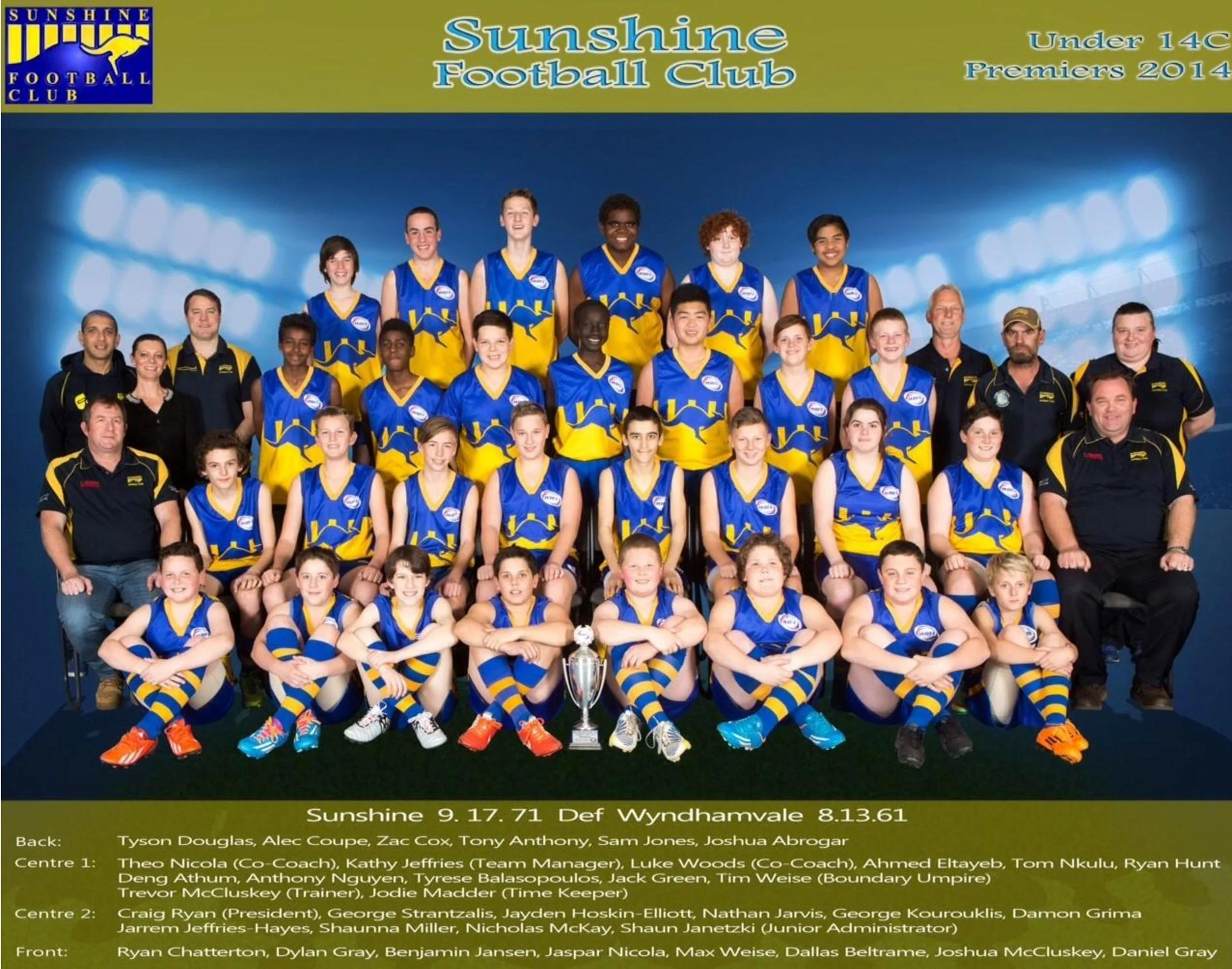 Premiership Photos 1960s — Sunshine Kangaroos Football & Netball Club