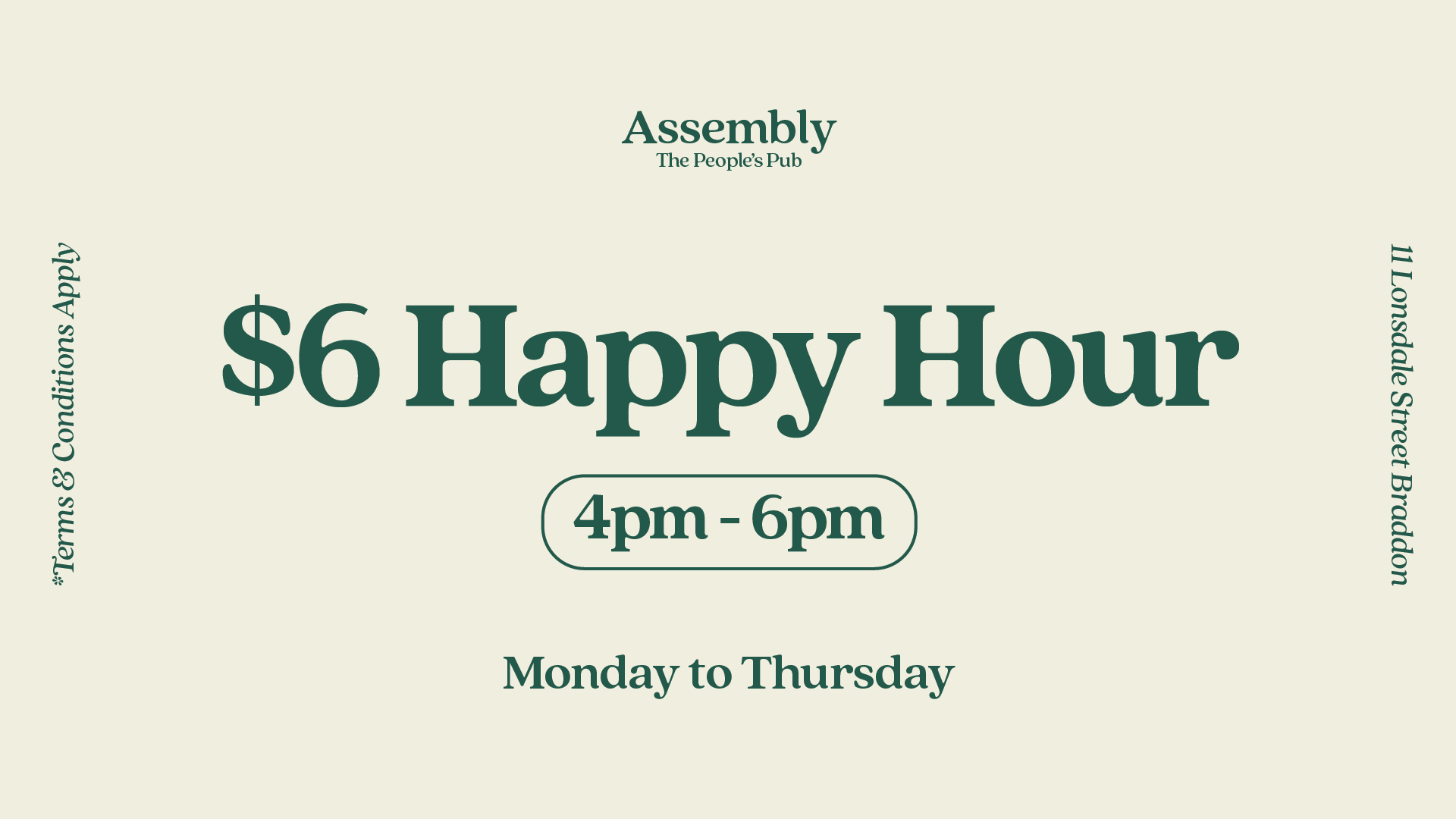 Assembly Canberra - Breakfast, lunch & Dinner Daily. Live Sports & Events