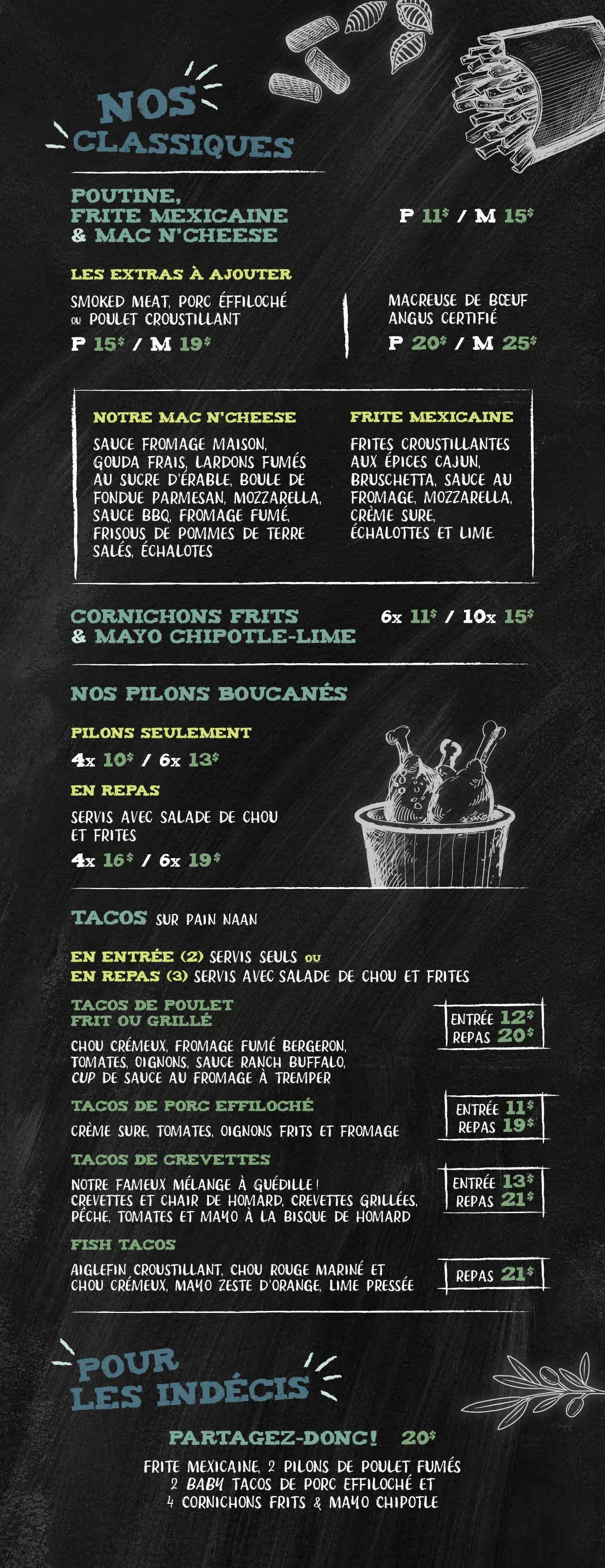 Nos Menus — La Boucanerie Del Tonio