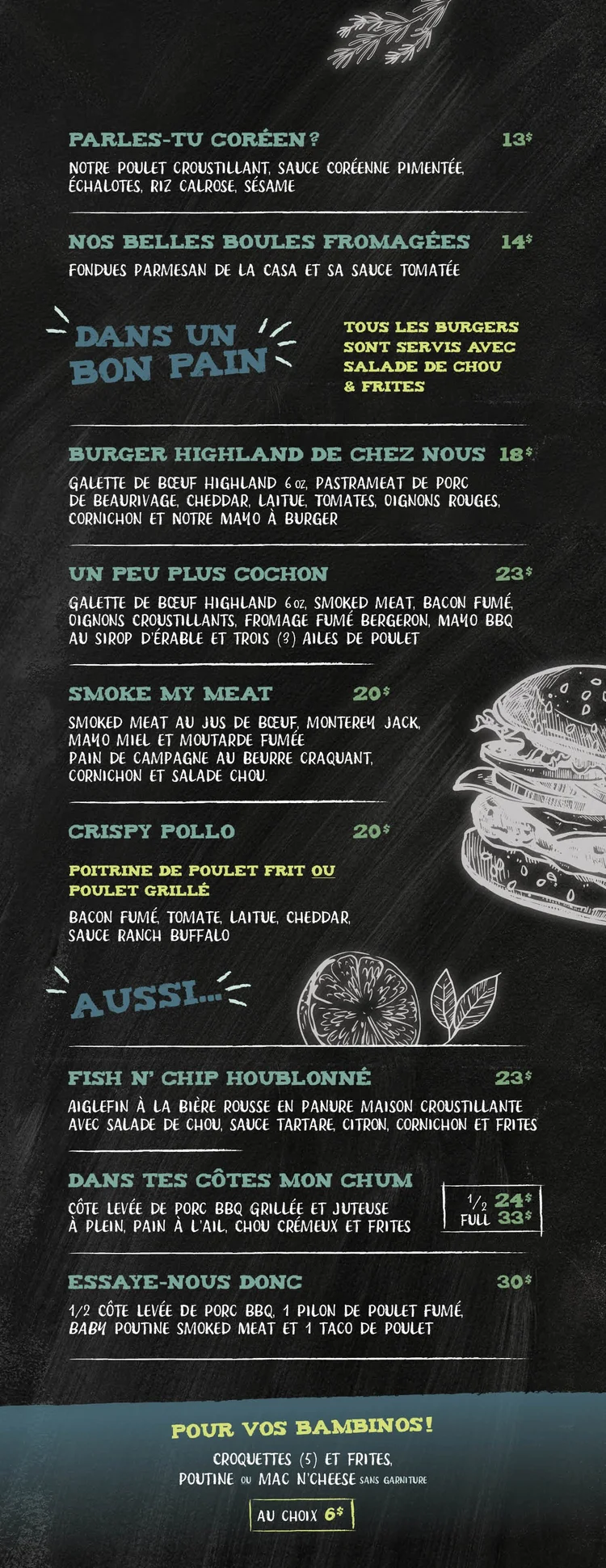 Nos Menus — La Boucanerie Del Tonio