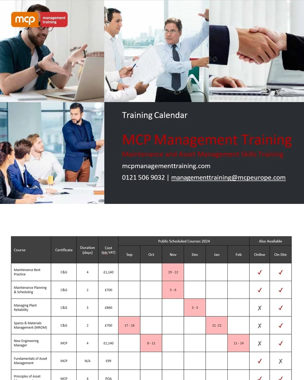Maintenance Management Training — MCP Management Training