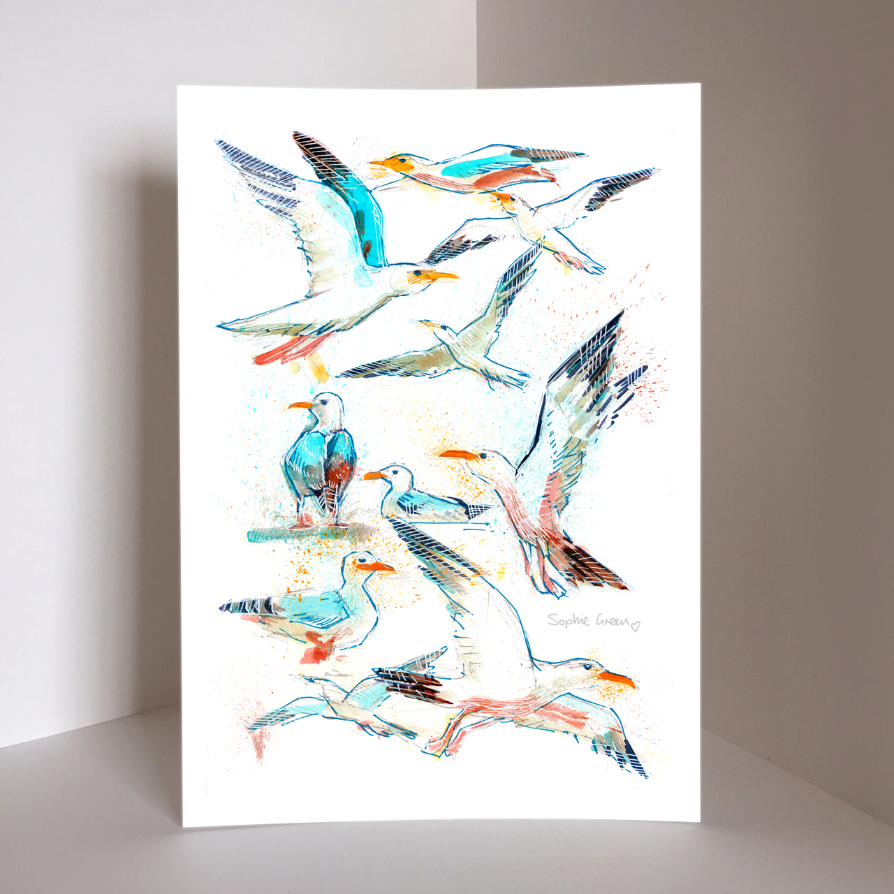 Seagull Chippy Print — Sophie Green - Liverpool Artist, Illustrator and ...