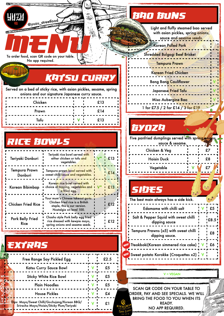 York Menu — YUZU Street Food