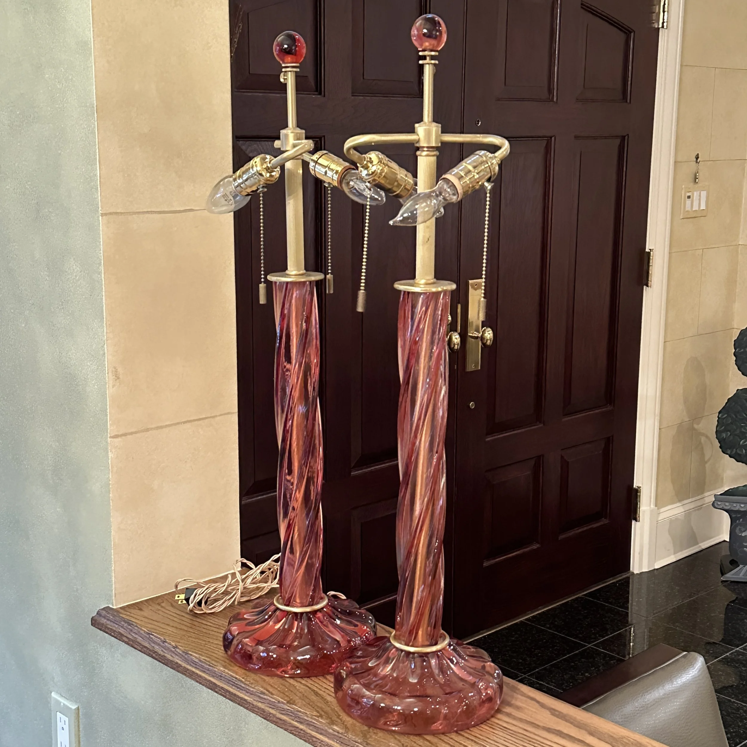 Pair Antique Hand Painted Lamps — GoneGirl