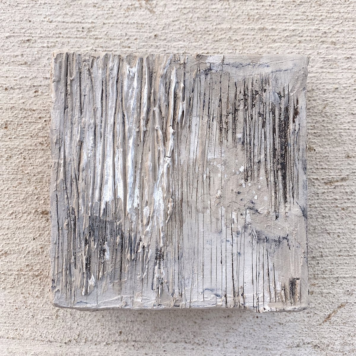 linear expression - textural elemental mixed media painting