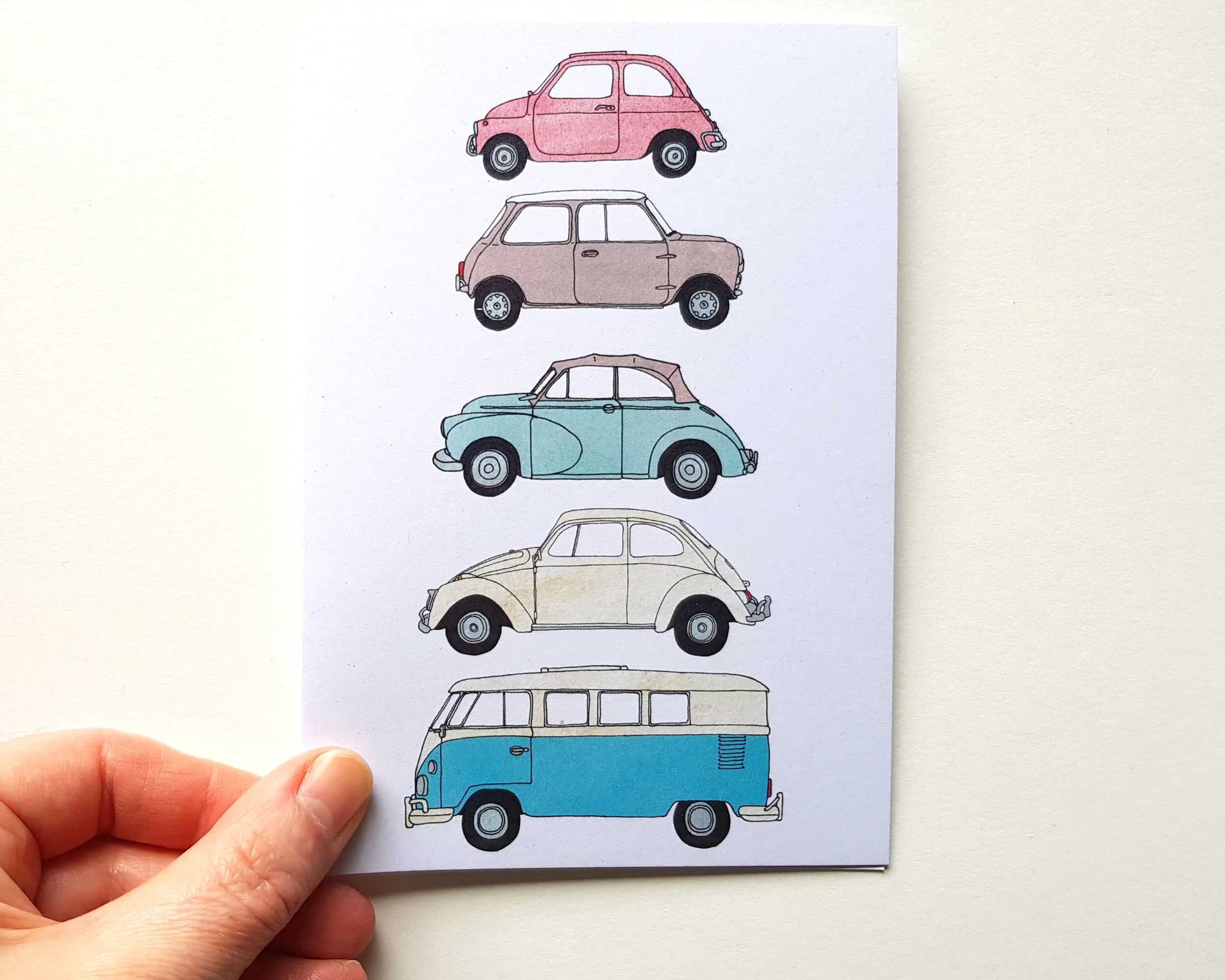 Vintage Cars Greeting Card — Cathryn Worrell Art & Illustration