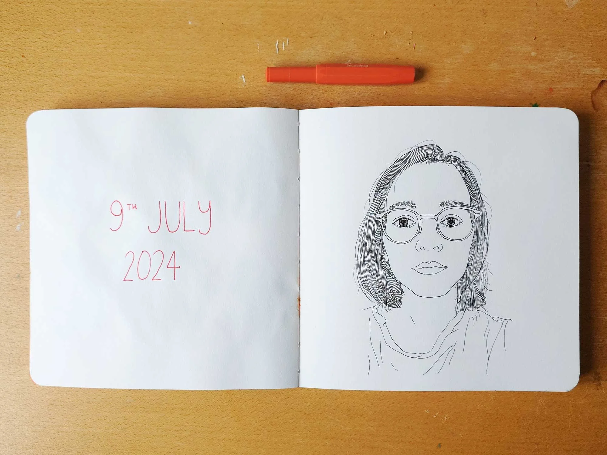 Drawing self portraits in my sketchbook — Cathryn Worrell Art ...