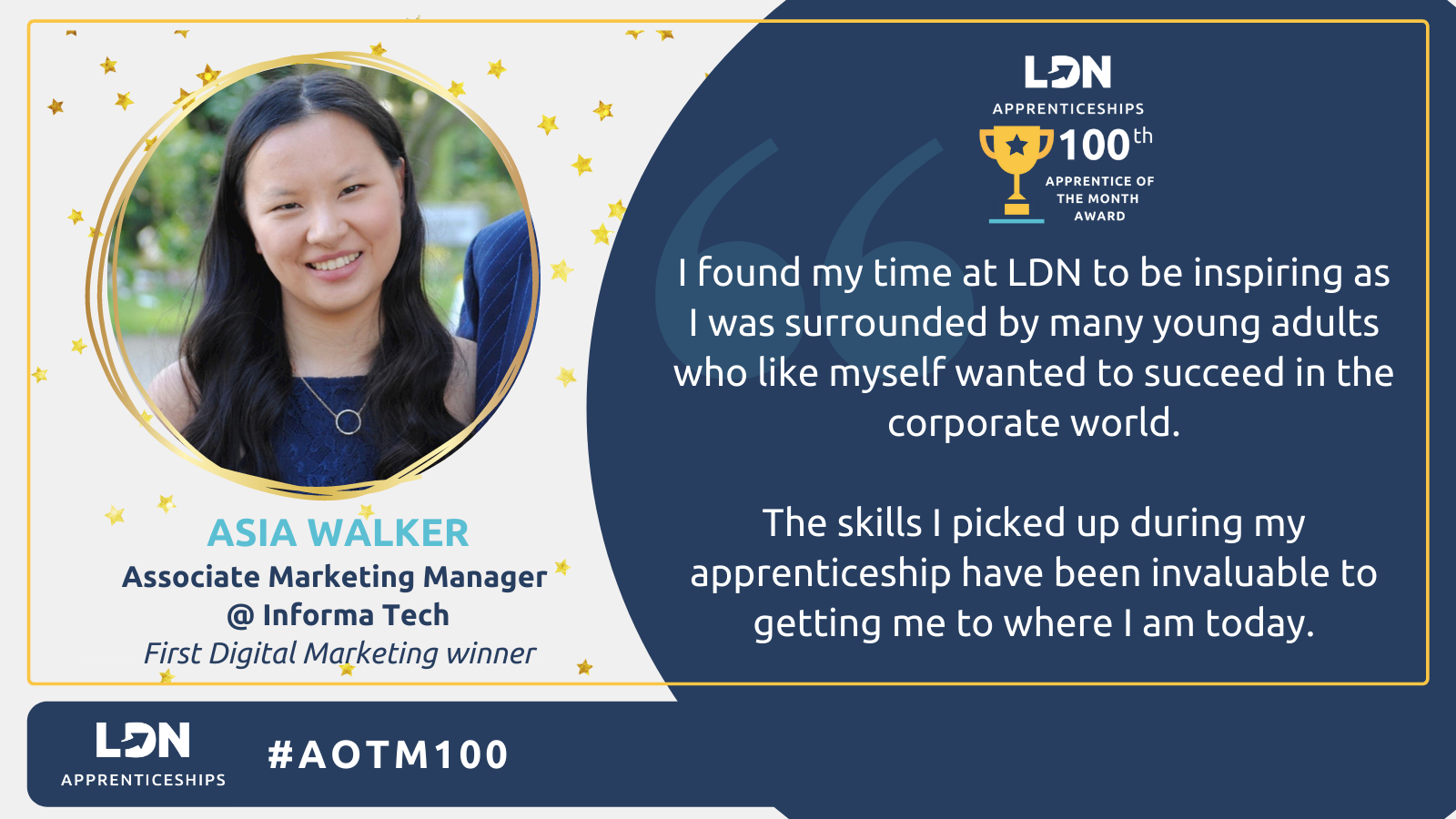 #AOTM100 — LDN Apprenticeships | Ofsted Outstanding Apprenticeships