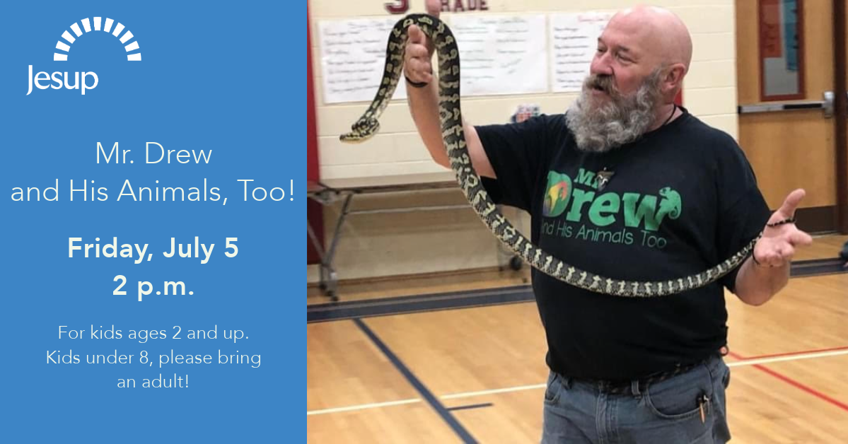 Mr. Drew and His Animals, Too! — Jesup Memorial Library